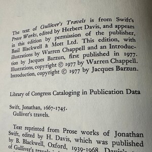 Gulliver's Travels ~ Jonathan Swift 1977 Oxford Publication With ...