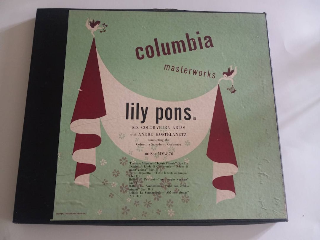 Lily Pons ~ Boxed Set 1948 ~ Six Coloratura Arias~ (3) 78 Records LP ...