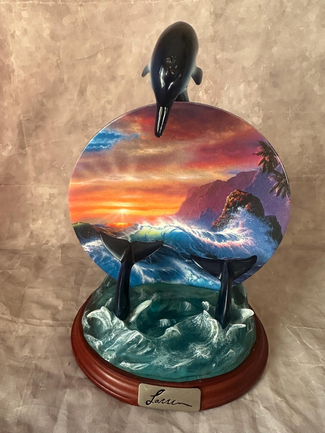 Lassen Beautiful Collectible Dolphin Plate "tides of Time" Bradford ...