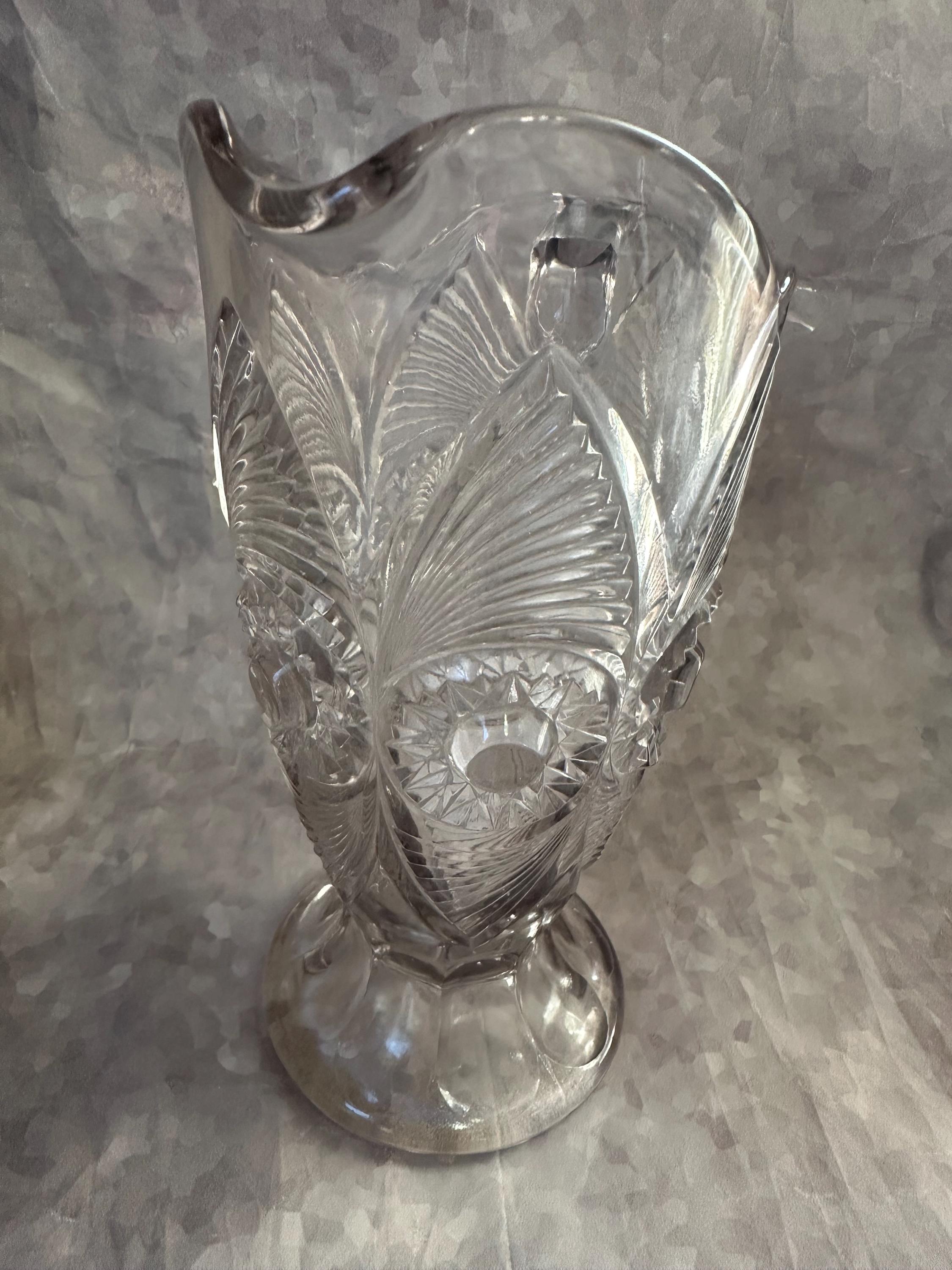 Antique EAPG Bulls Eye and Fan - Water Pitcher - US Glass Co. - Crystal ...