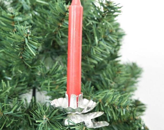 Vintage Silver Clip-on Candle Holders W/4" Candles for Christmas Tree ...