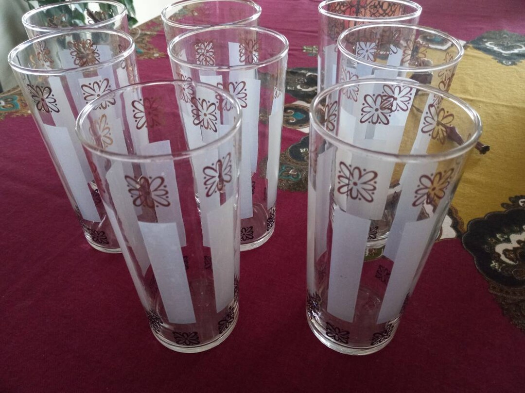 Atomic Design Inspired Glass Tumblers ~ MCM~ Set of Eight~ 14 Oz ...