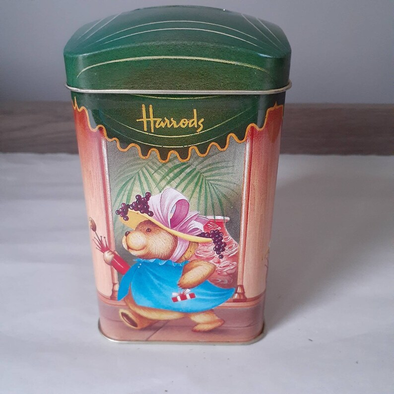Vintage Harrods Advertising England Tin Piggy Bank~ Whimsical Bears~ 90 ...
