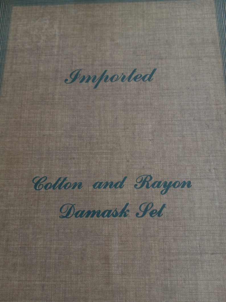 Vintage Imported Cotton/rayon Super Sheen Damask Set~ 66 X 50 ...