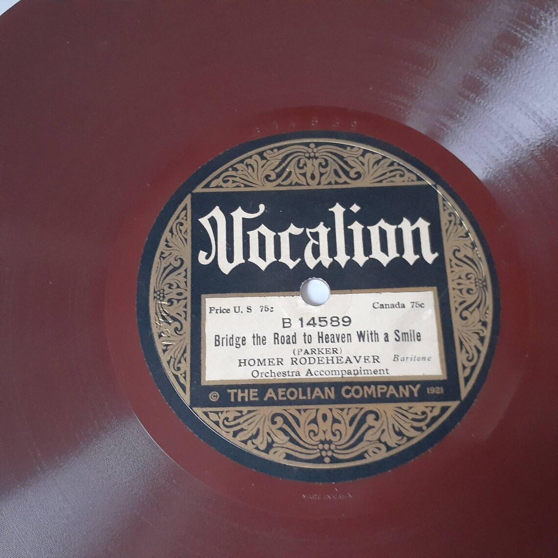 VOCALION 78 Record Vinyl B14589 Homer Rodeheaver Good Shape - Etsy