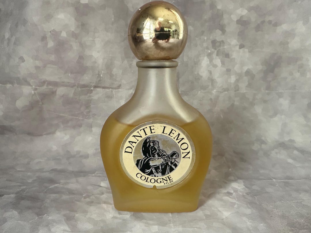 Dante Lemon Cologne~ 1960's~ Rare~ 4 Oz Bottle 85% Full~ Glass Bottle ...