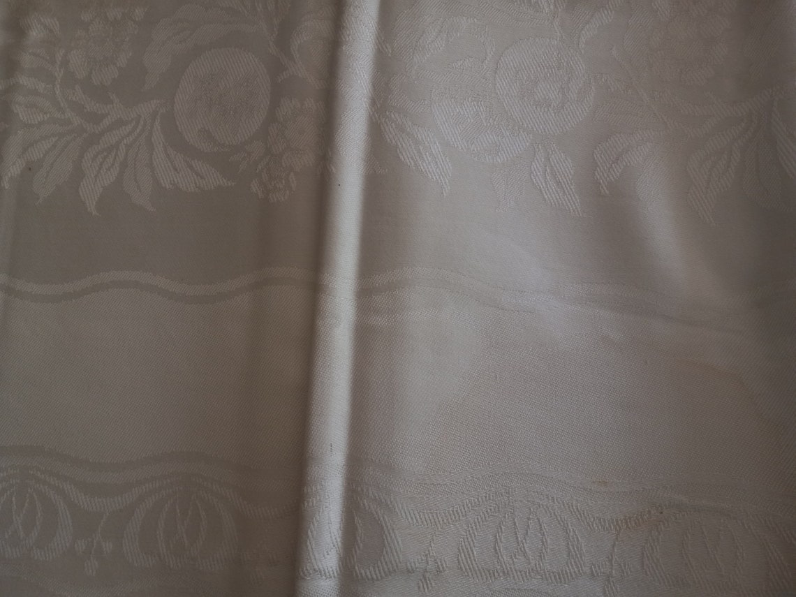 Vintage Imported Cotton/rayon Super Sheen Damask Set~ 66 X 50 ...
