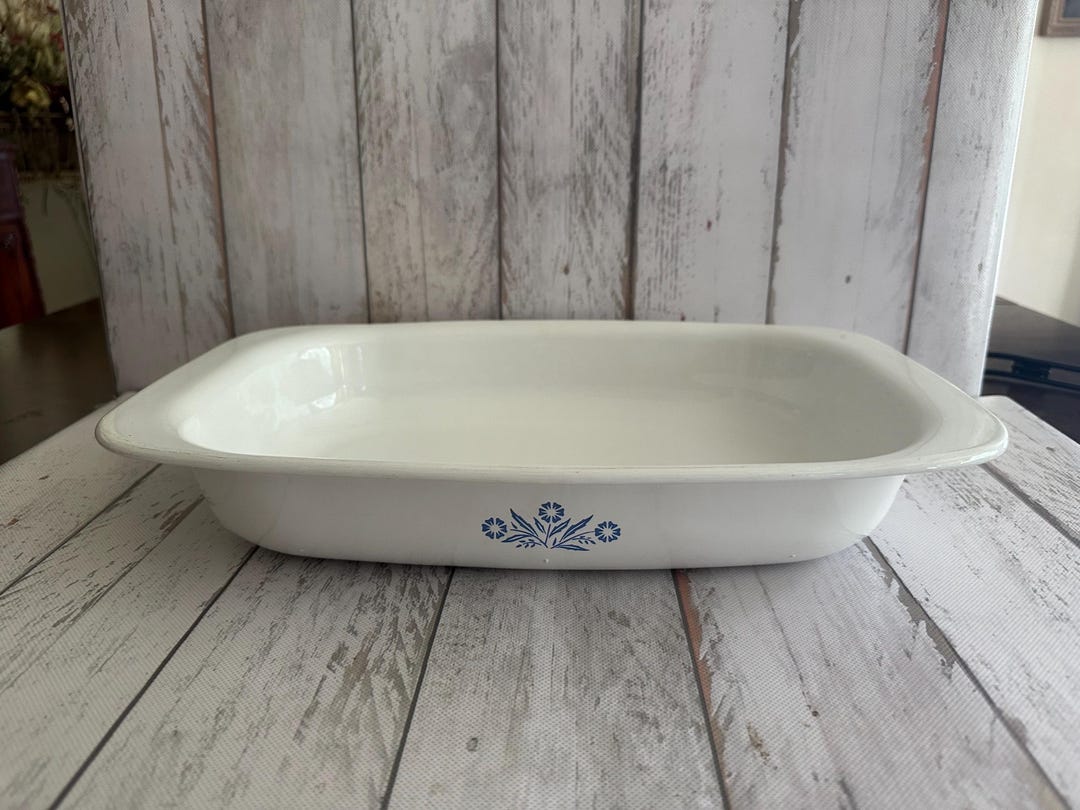 VTG Corning Ware Blue Cornflower P-21 Open Roaster Lasagna Pan 15x10x2 ...
