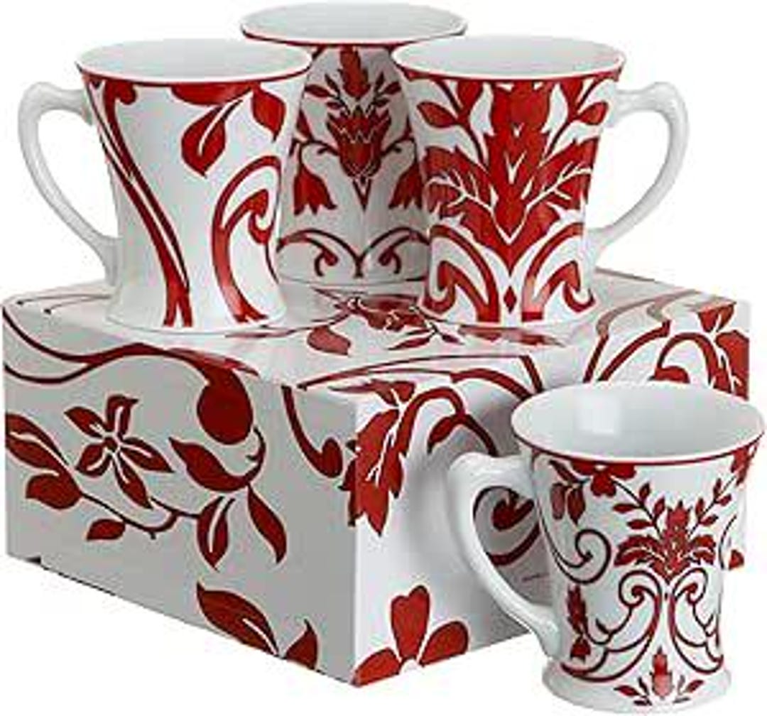 Rosanna "red Velvet" Mugs~ Mint in Original Box~ Beautiful Red and ...