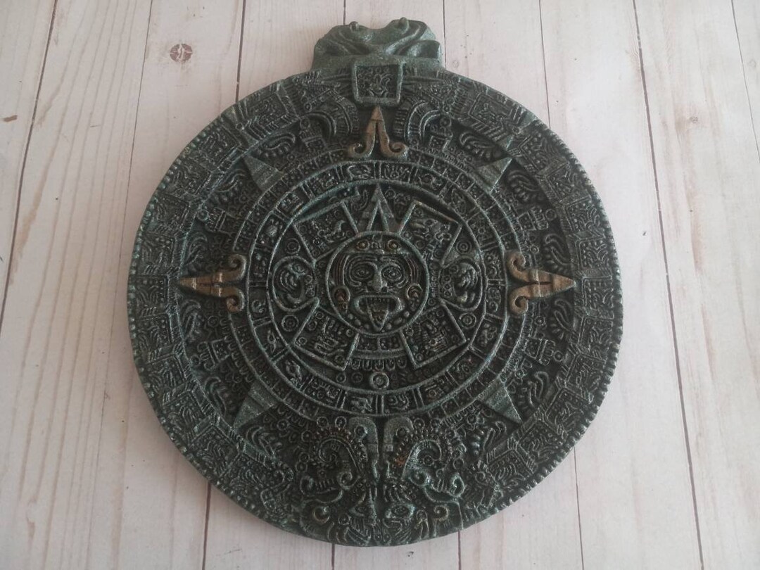 Vintage Aztec Sun Disk Maya Inca Wall Decor/plaque Malachite Wall ...