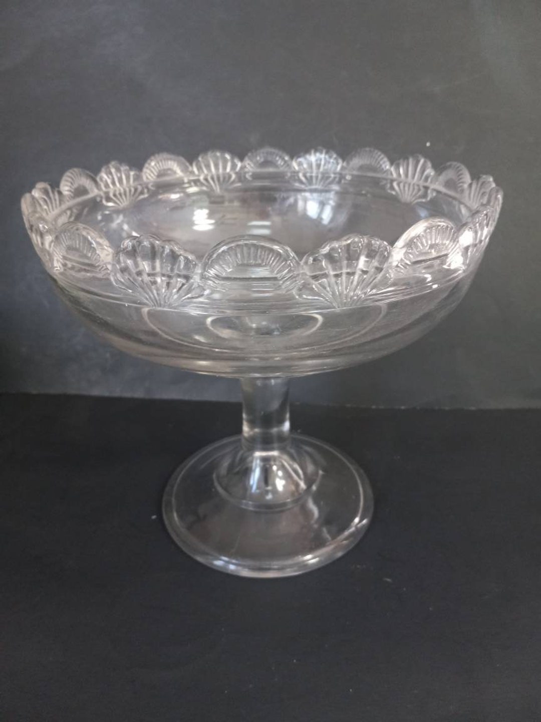 Antique EAPG Large Pedestal Compote "fan Band" Bryce Higbee~ Free Ship ...