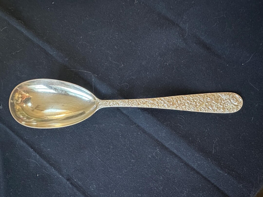 Kirk Stieff Repousse Large Serving Spoon 9 5/8" Serving Spoon~ Sterling ...