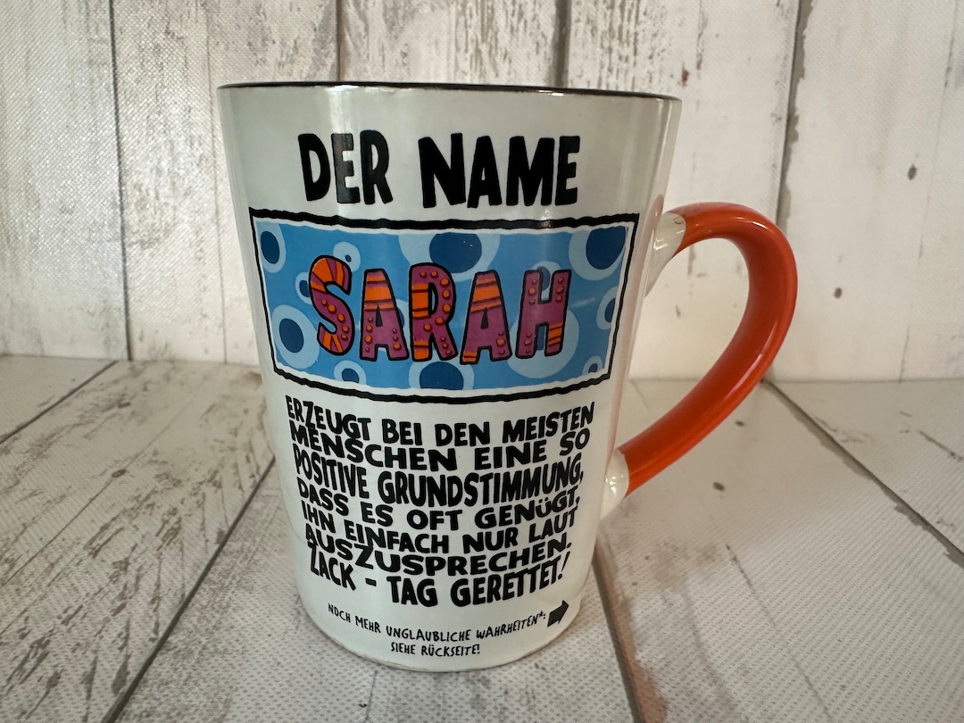 Depesche Germany "sarah" Der Name Mug~ Collectible~ All in German~ Good ...