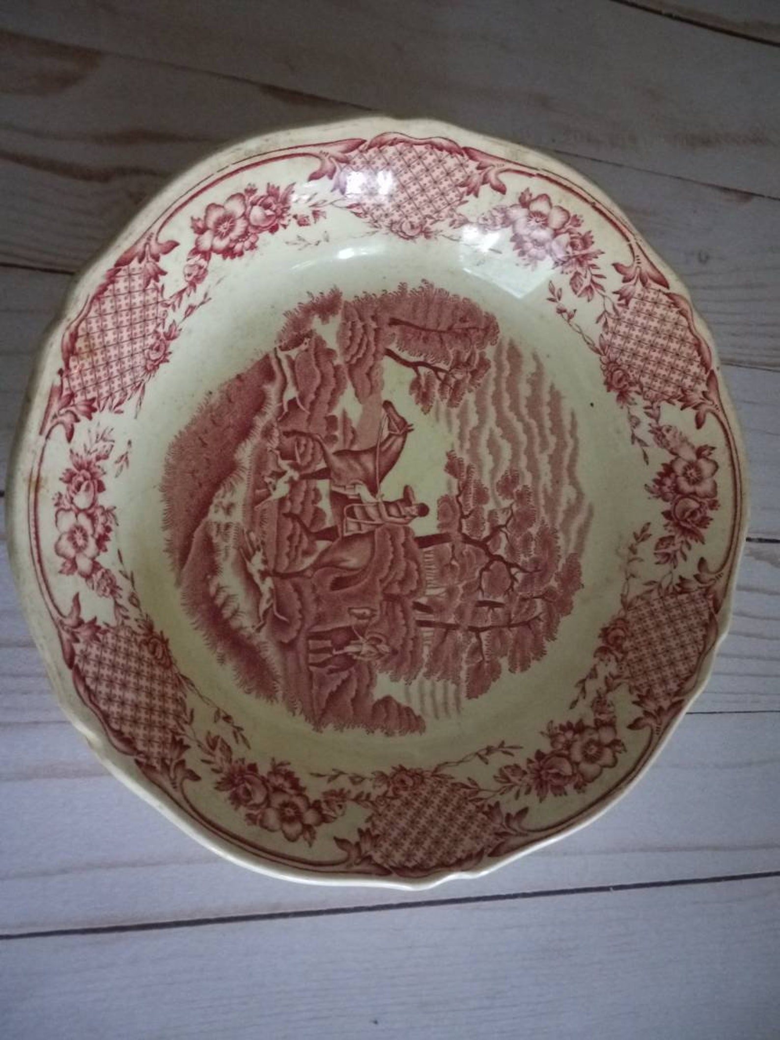 Antique Royal Venton Ware Burslem Pink/Red Transfer Ware Fox | Etsy