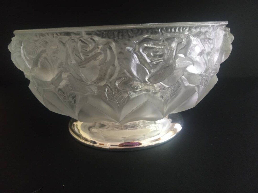 Vintage William Adams Towle Silver Plate Footed Rose Frosted Satin ...