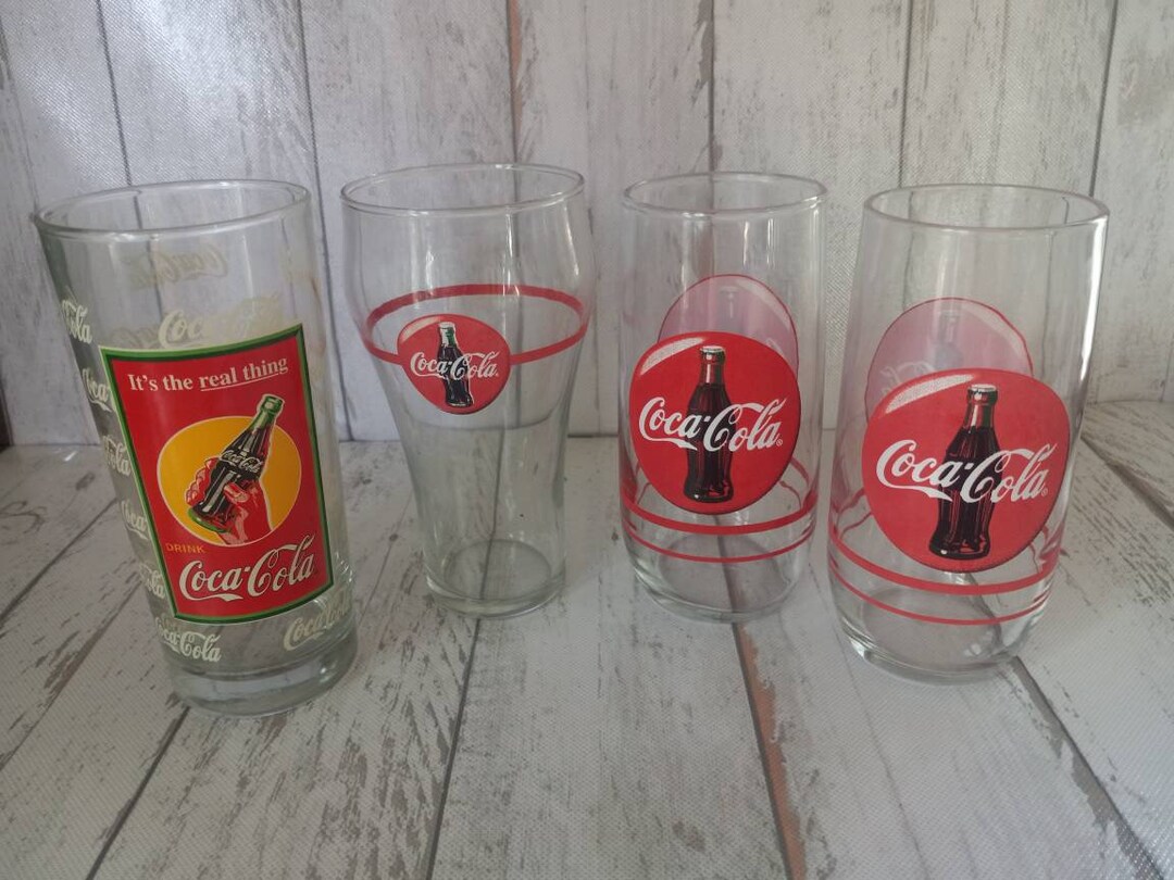 Lot of 4 Coke Coca-cola Commemorative Souvenir Tumbler Glasses~ FREE ...