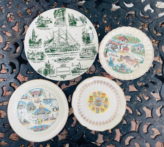 Vintage Souvenir Plate Set Mississippi Plate Canada Plate - Etsy