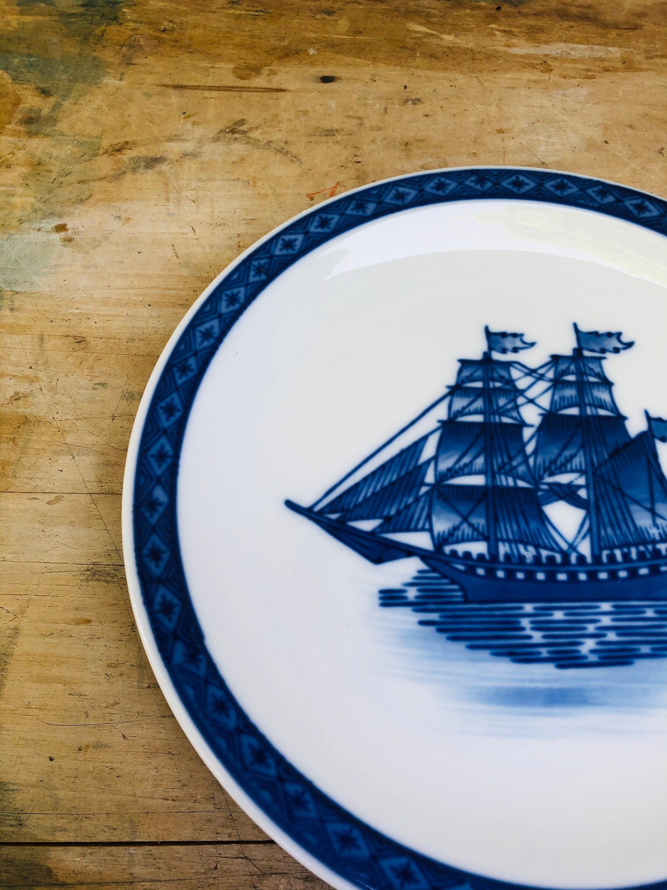 Sailboat Salad Plate China Nautical Decor Coastal Decor | Etsy