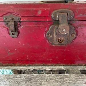 Red Metal Toolbox - Storage Box - Etsy
