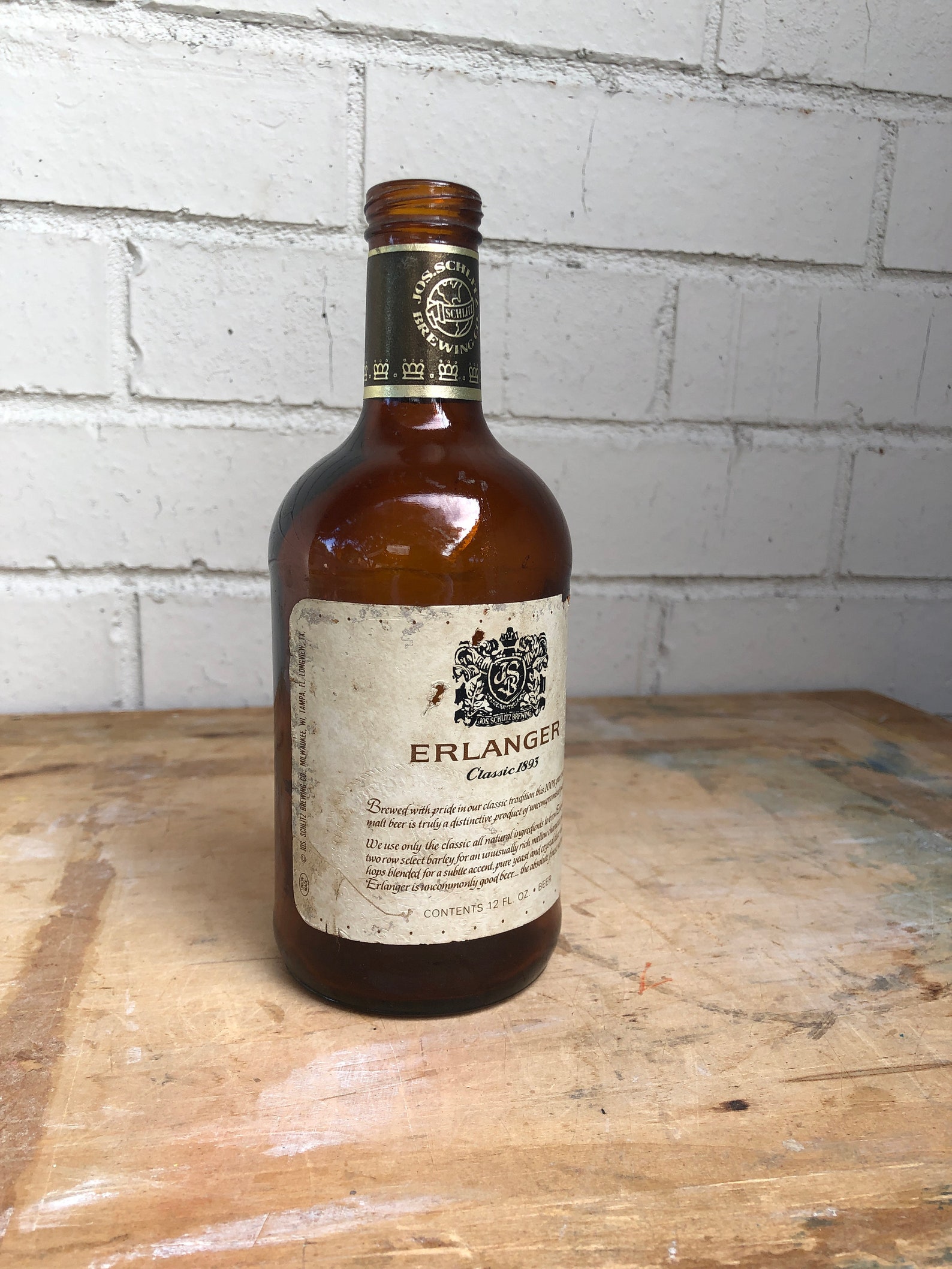 Vintage Beer Bottle Jos Schlitz Brewing Erlanger 1893 | Etsy