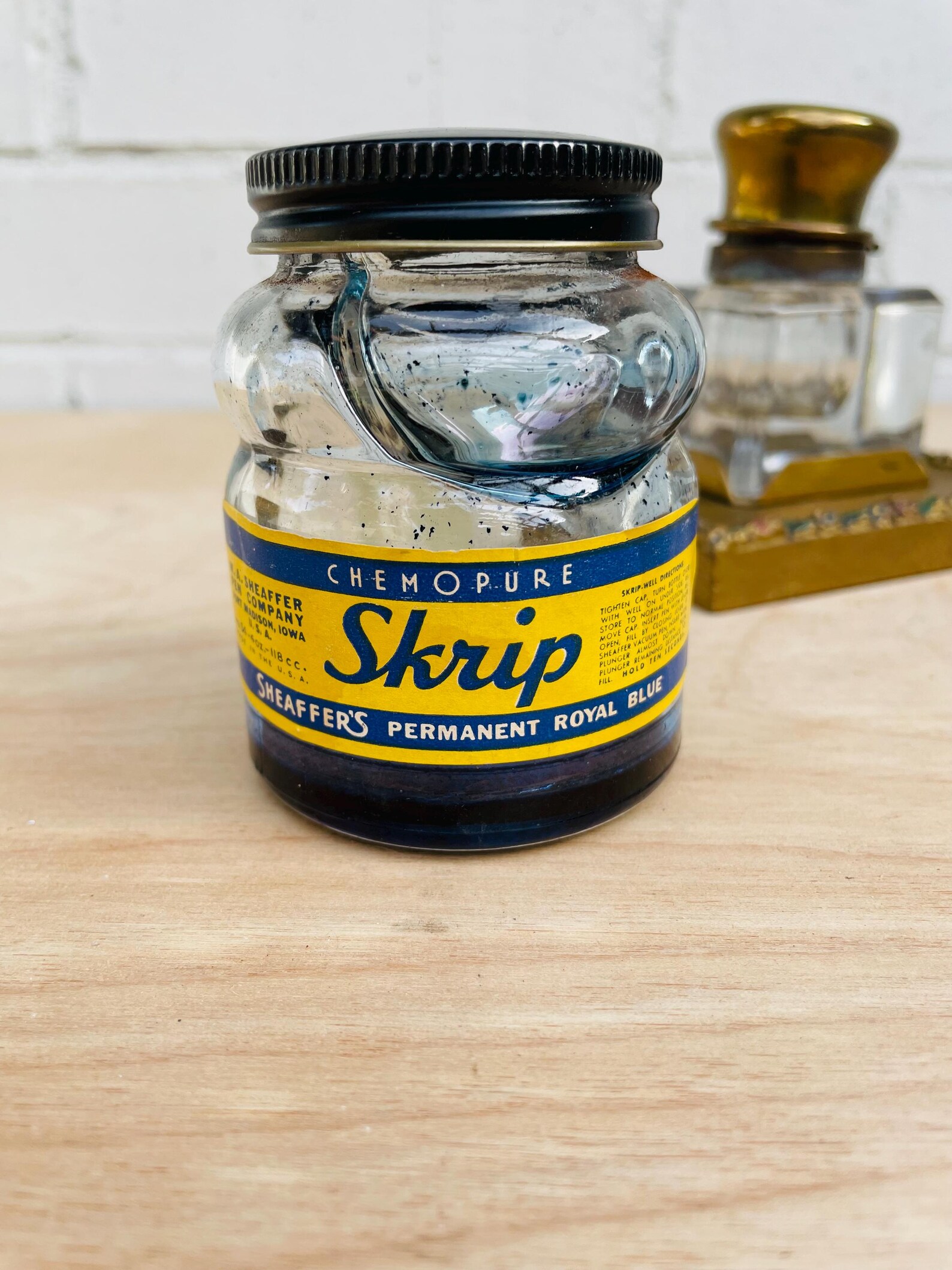 Vintage Ink Well - Letter Writing - Stationary - Brass Ink Well - Etsy