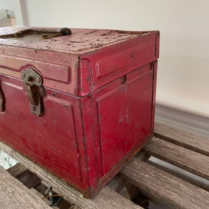 Red Metal Toolbox - Storage Box - Etsy