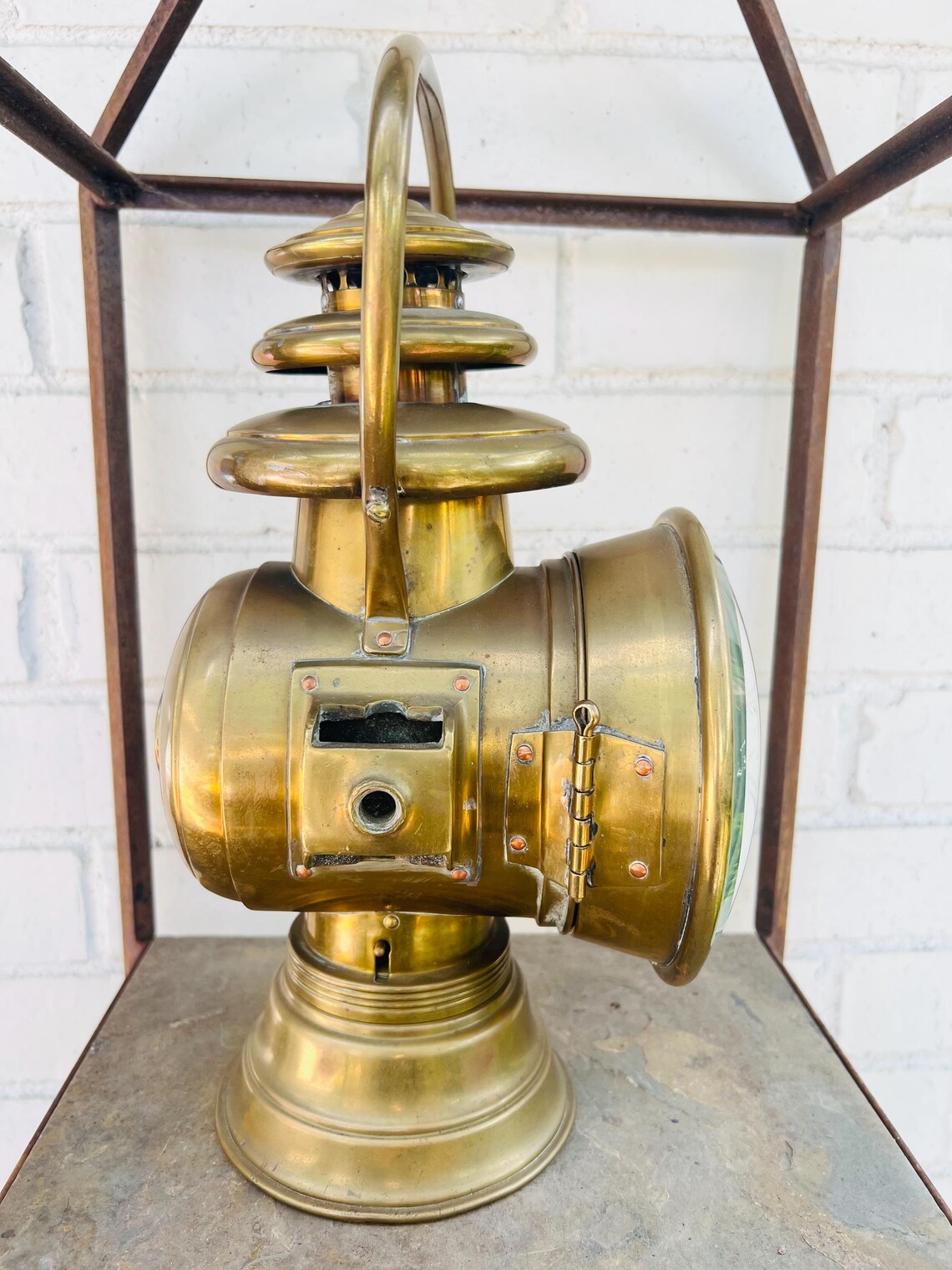 Antique Brass Carriage Lamp – Solar 41A Automobile Lantern - Etsy