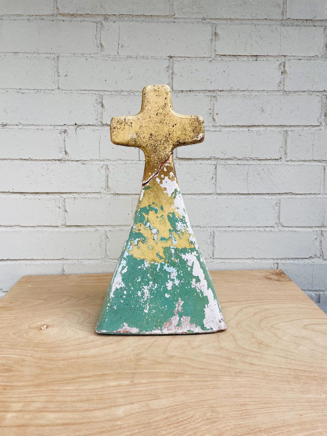 Vintage Stone Cross- Tabletop- Crucifix- Cross- Home Decor- Rustic ...
