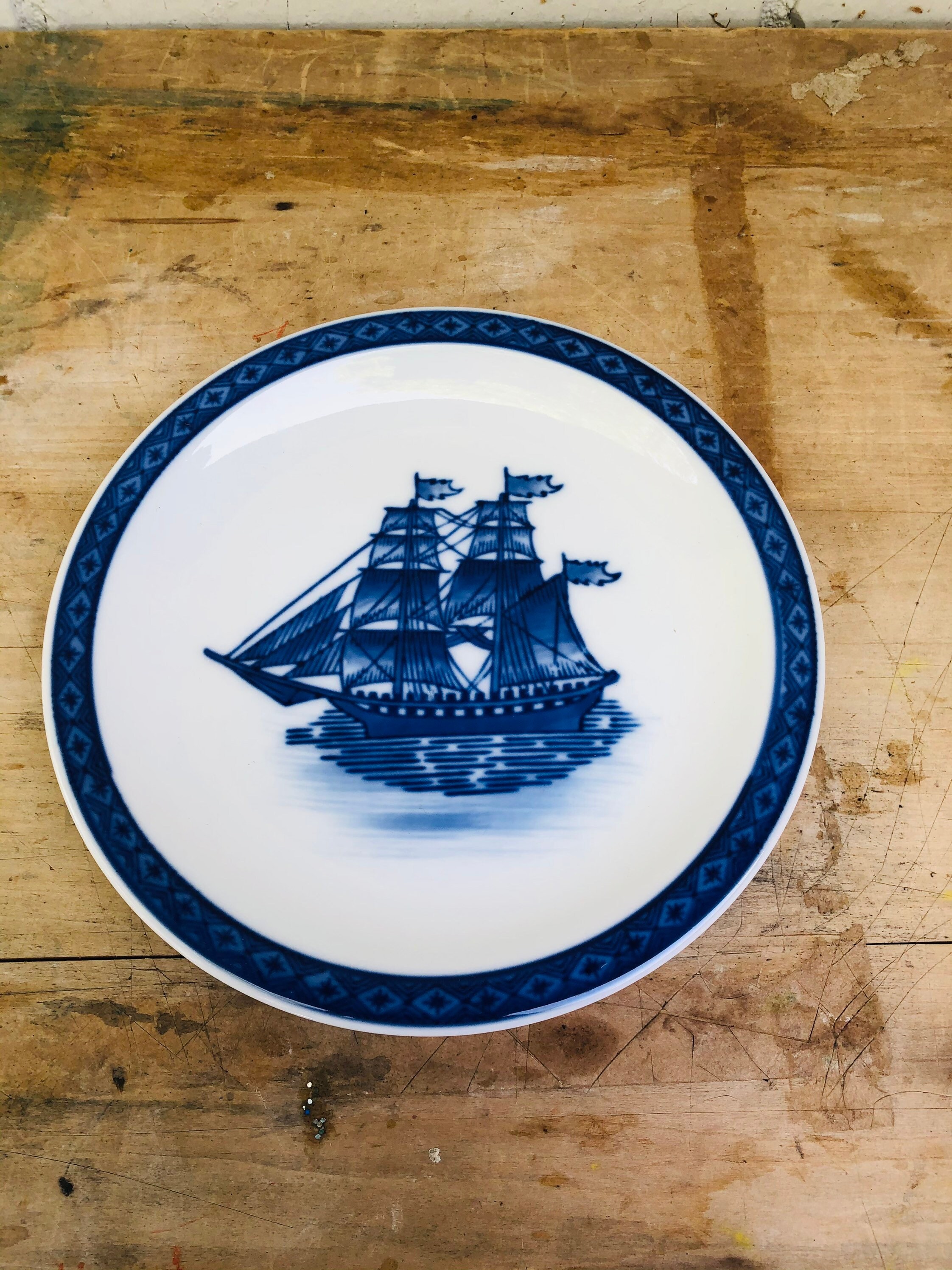 Home & Living Plates Sailboat Salad Plate China Nautical Decor Coastal ...