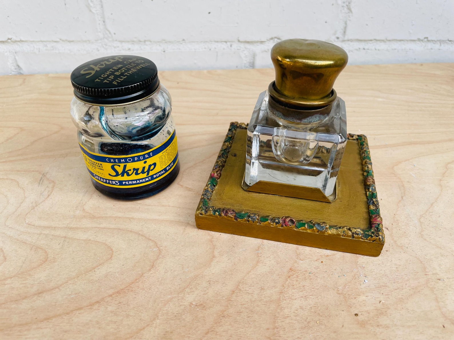 Vintage Ink Well - Letter Writing - Stationary - Brass Ink Well - Etsy