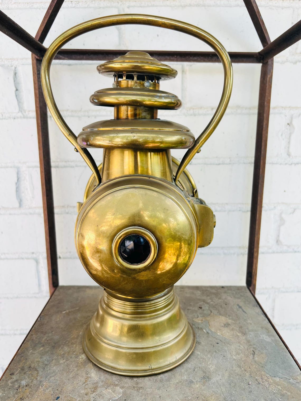 Antique Brass Carriage Lamp – Solar 41A Automobile Lantern - Etsy