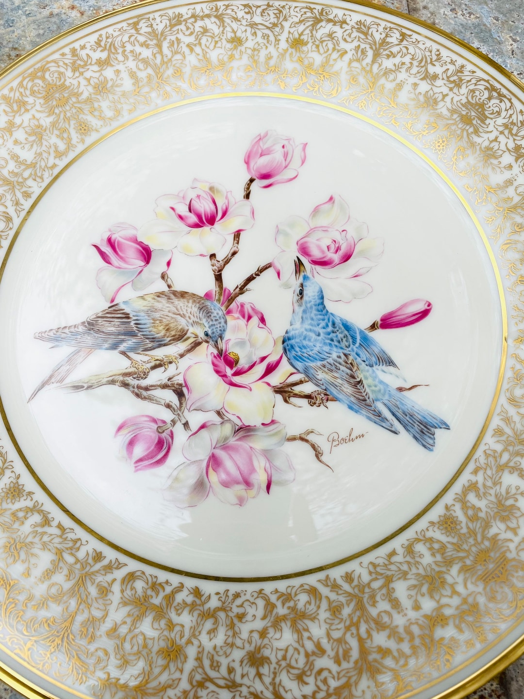 Set of Lenox Bird Plates- Vintage Lenox Bird Dinner Plates- Boehm ...