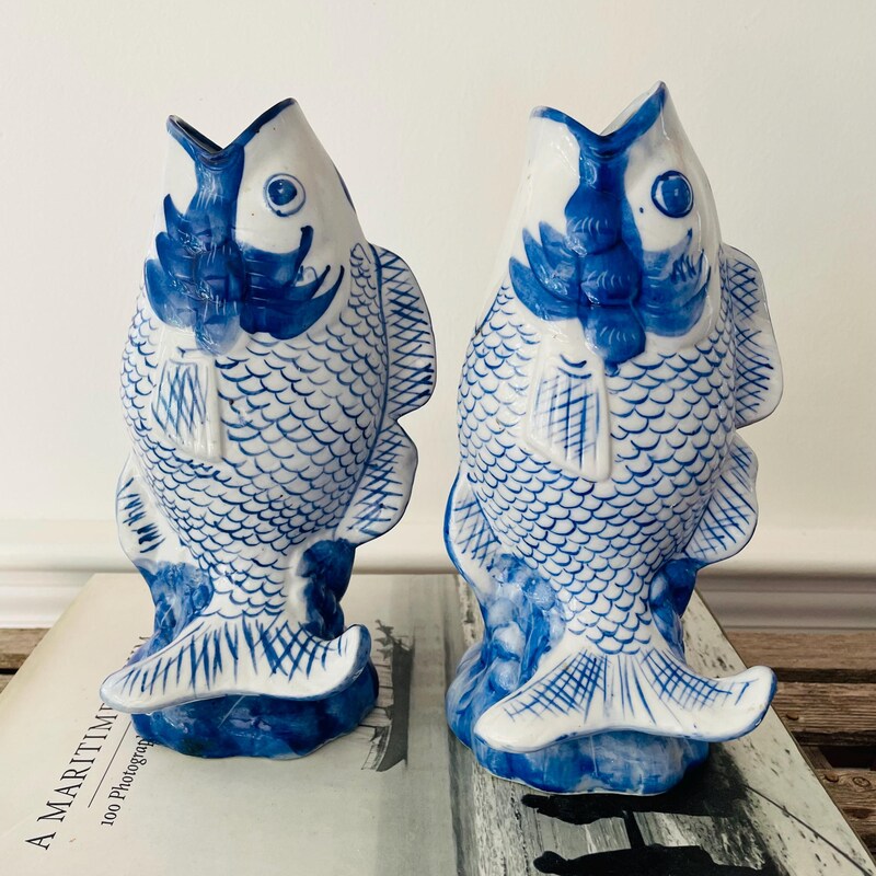 Blue Fish Vase - Etsy