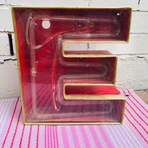 Letter - Vintage - Neon Letter - E - Sign - Red and Gold - Etsy