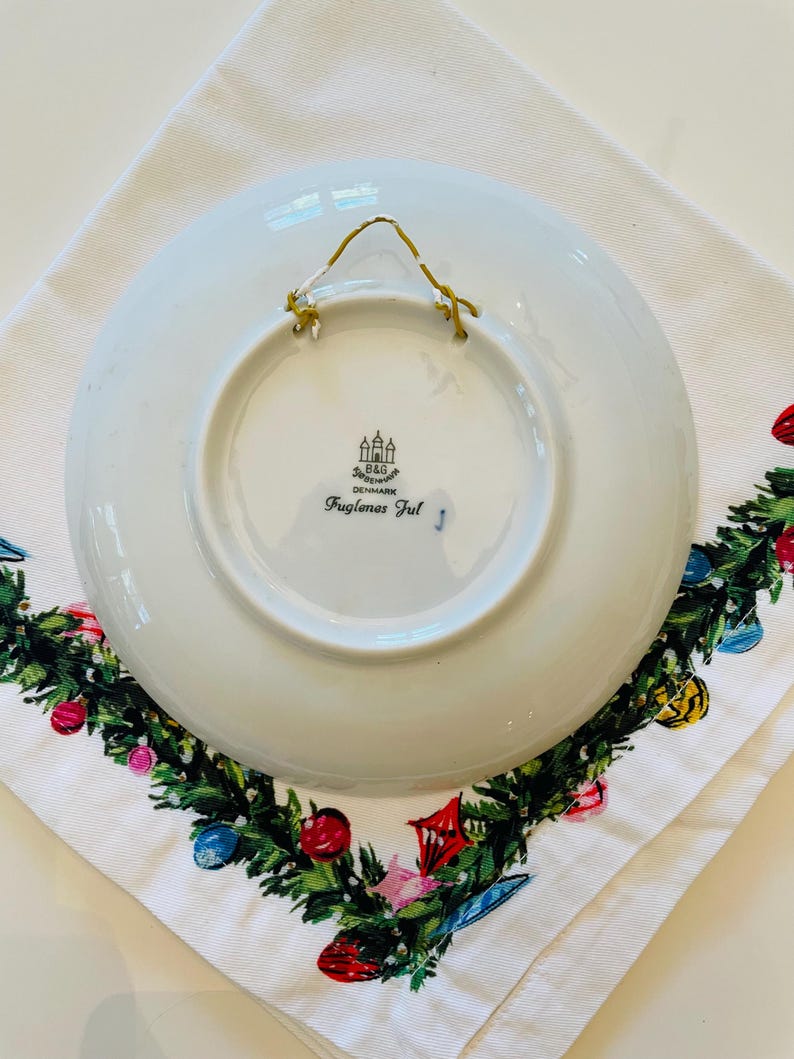Christmas Plate- B&G- Blue Dessert Plate- Wall Hanging- 1967- Bird ...