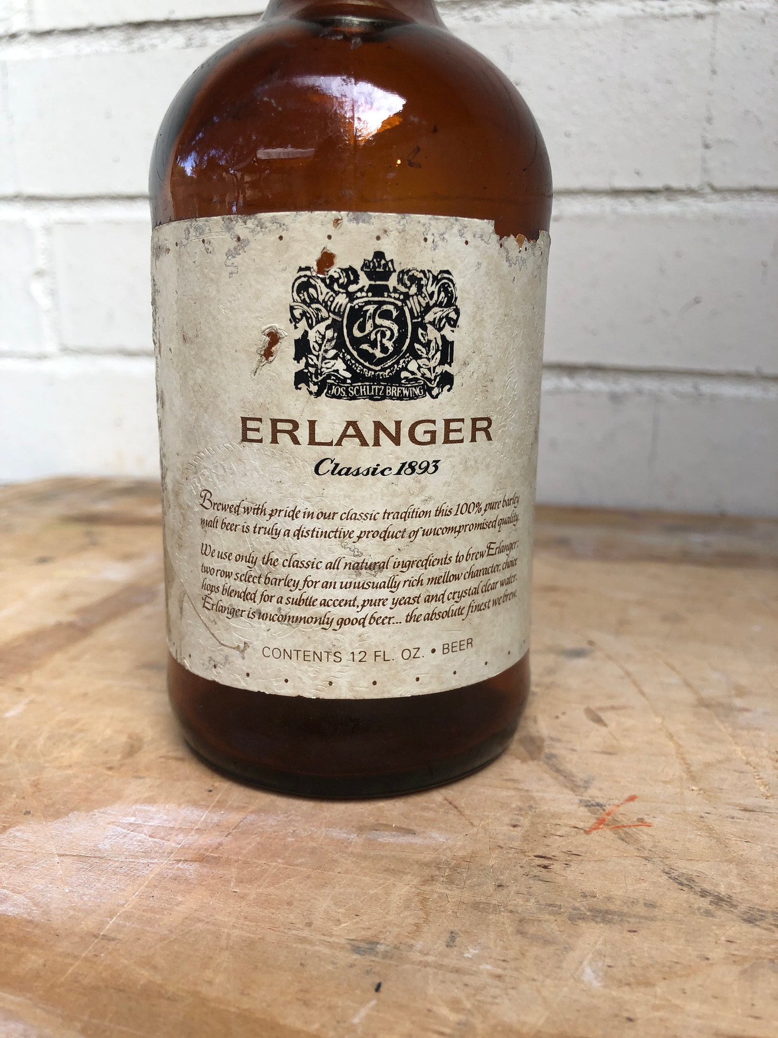 Vintage Beer Bottle - Jos Schlitz Brewing - Erlanger 1893 - Milwaukee ...