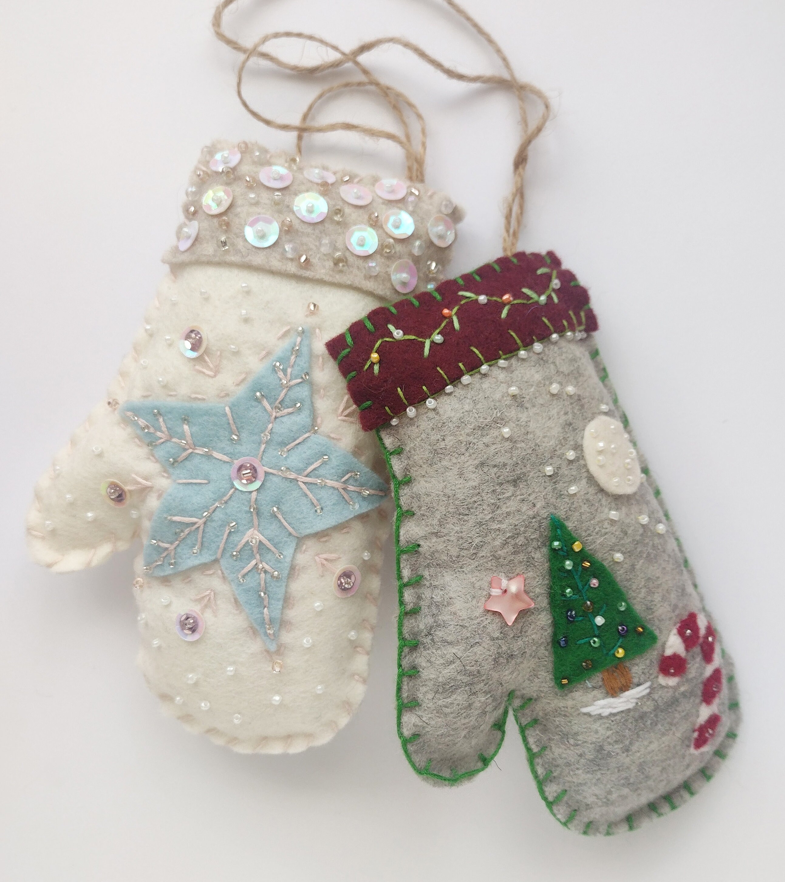 Christmas Felt Mitten Ornaments PDF Pattern: Hand Sewn Decorations - Etsy