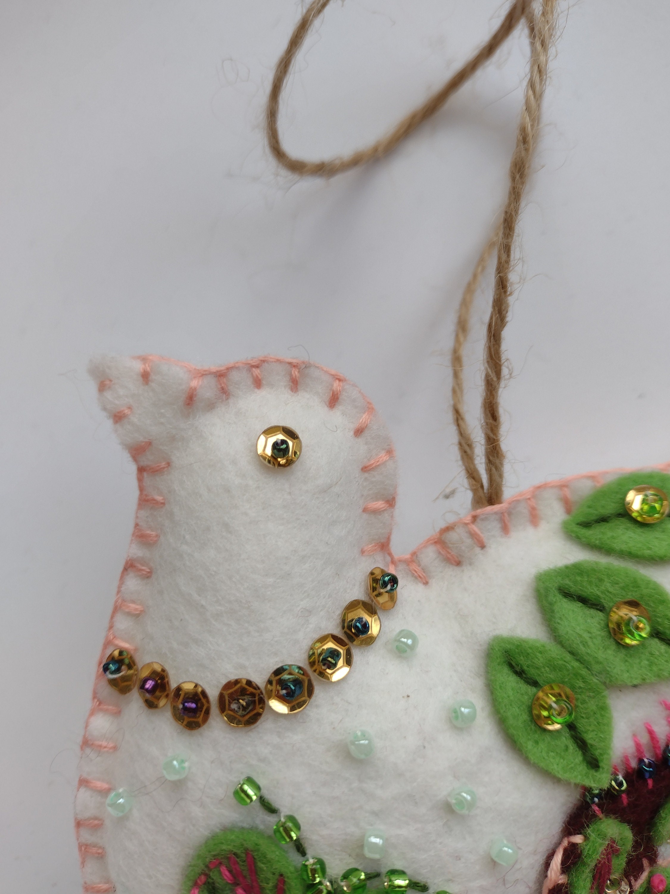 Handmade Wool Felt Peace Dove Christmas Ornament PDF Pattern: DIY ...