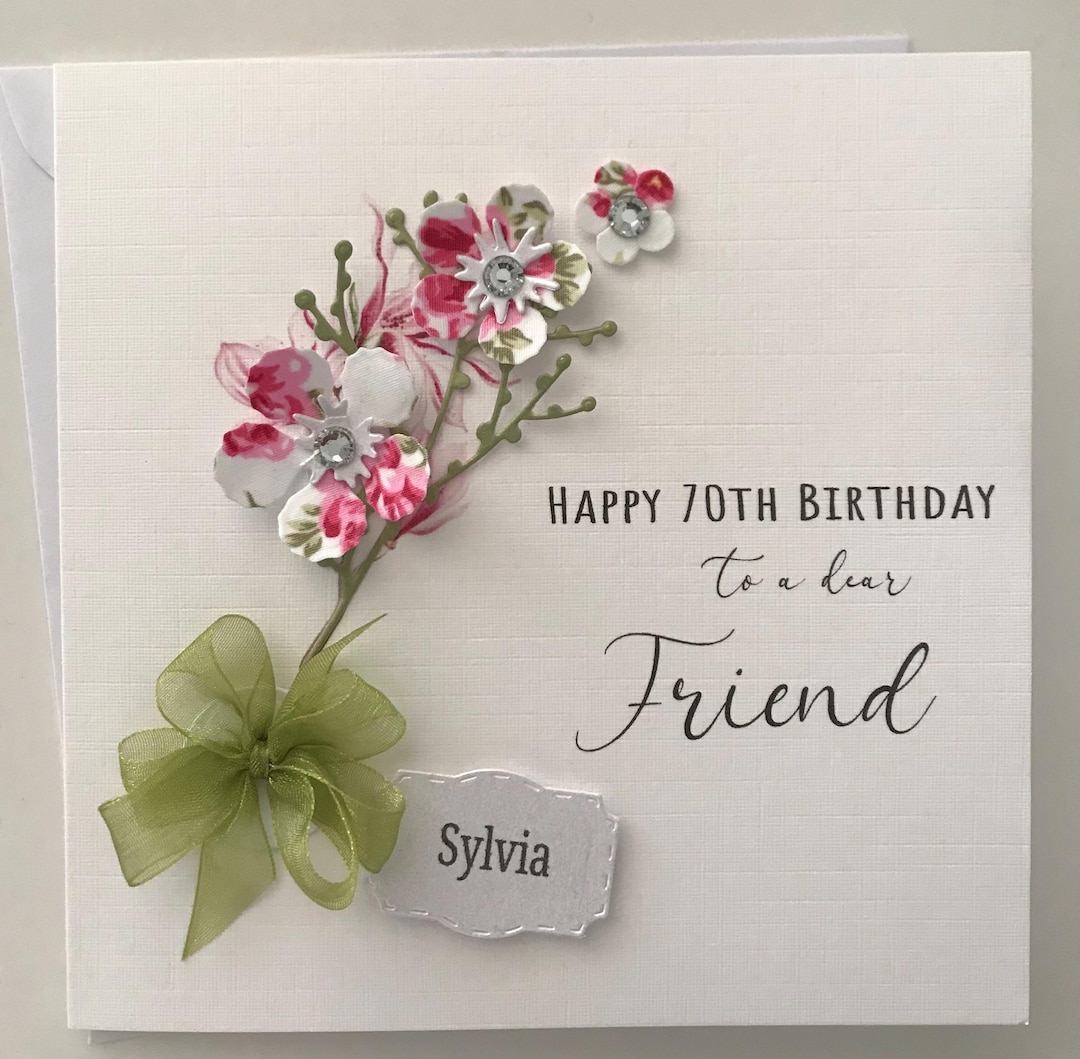 3D Personalised 70th Birthday Card for Friend, Handmade - Etsy