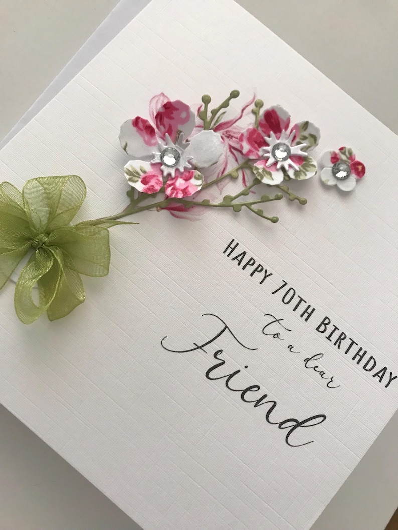 3D Personalised 70th Birthday Card for Friend, Handmade - Etsy