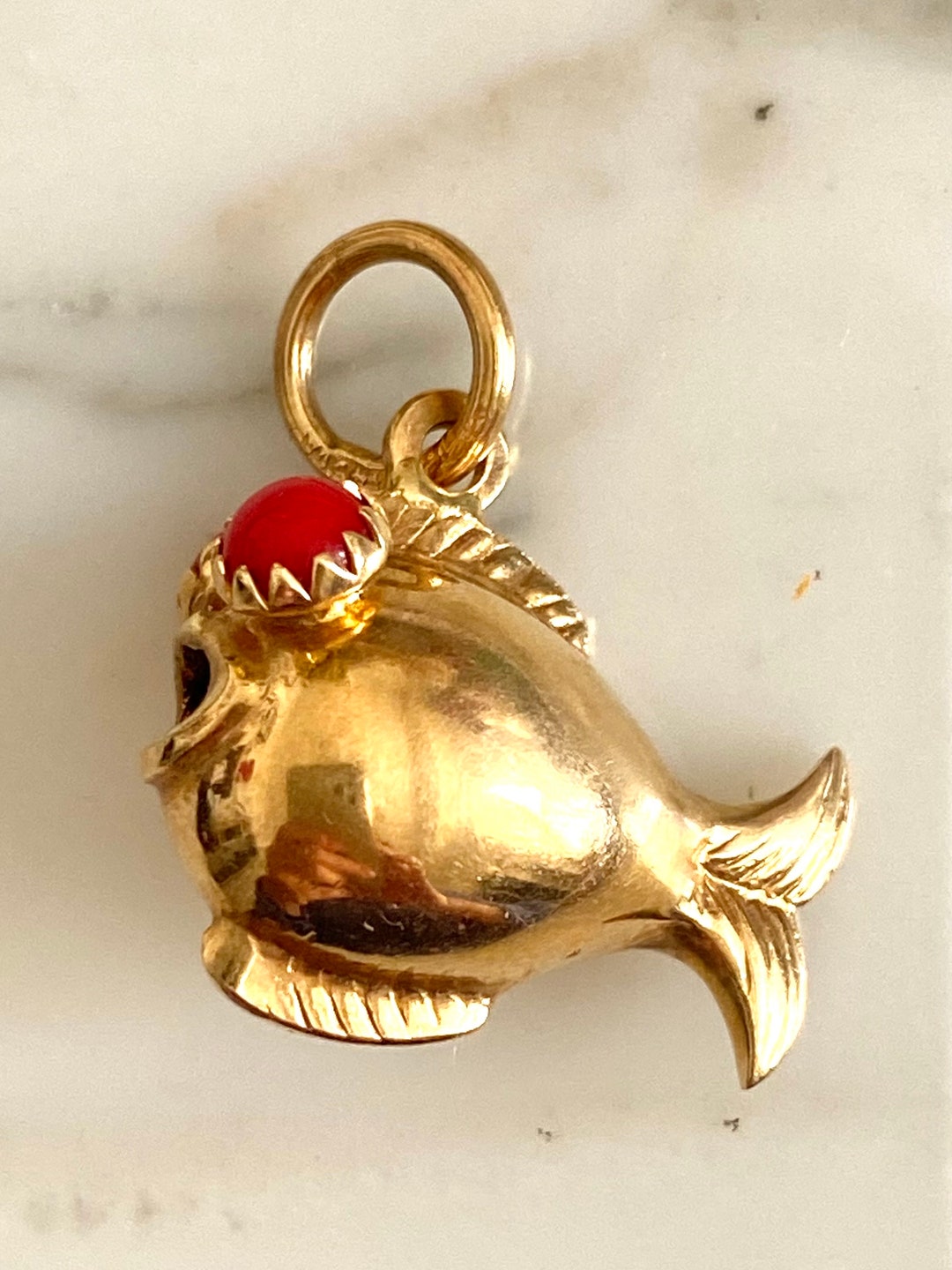 Gone Fishing With This Beautiful Vintage 18kt Gold Fish With - Etsy