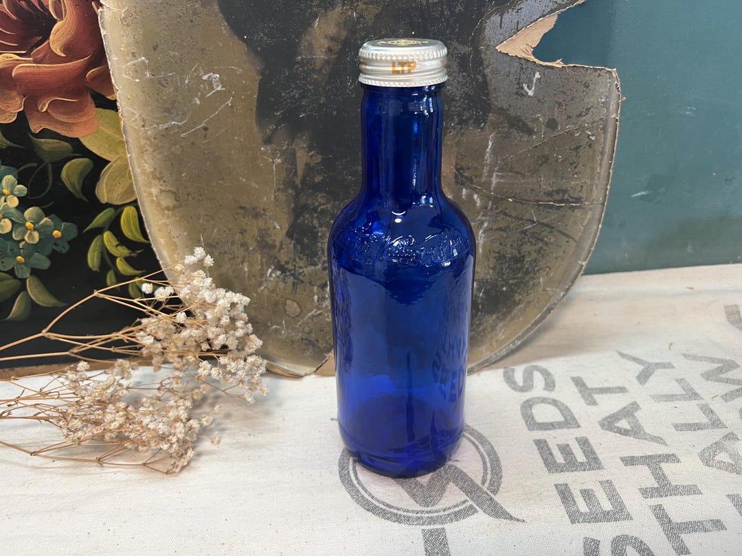 Ferolito Vultaggio & Sons Cobalt Blue Glass Bottle Arizona Tea - Etsy