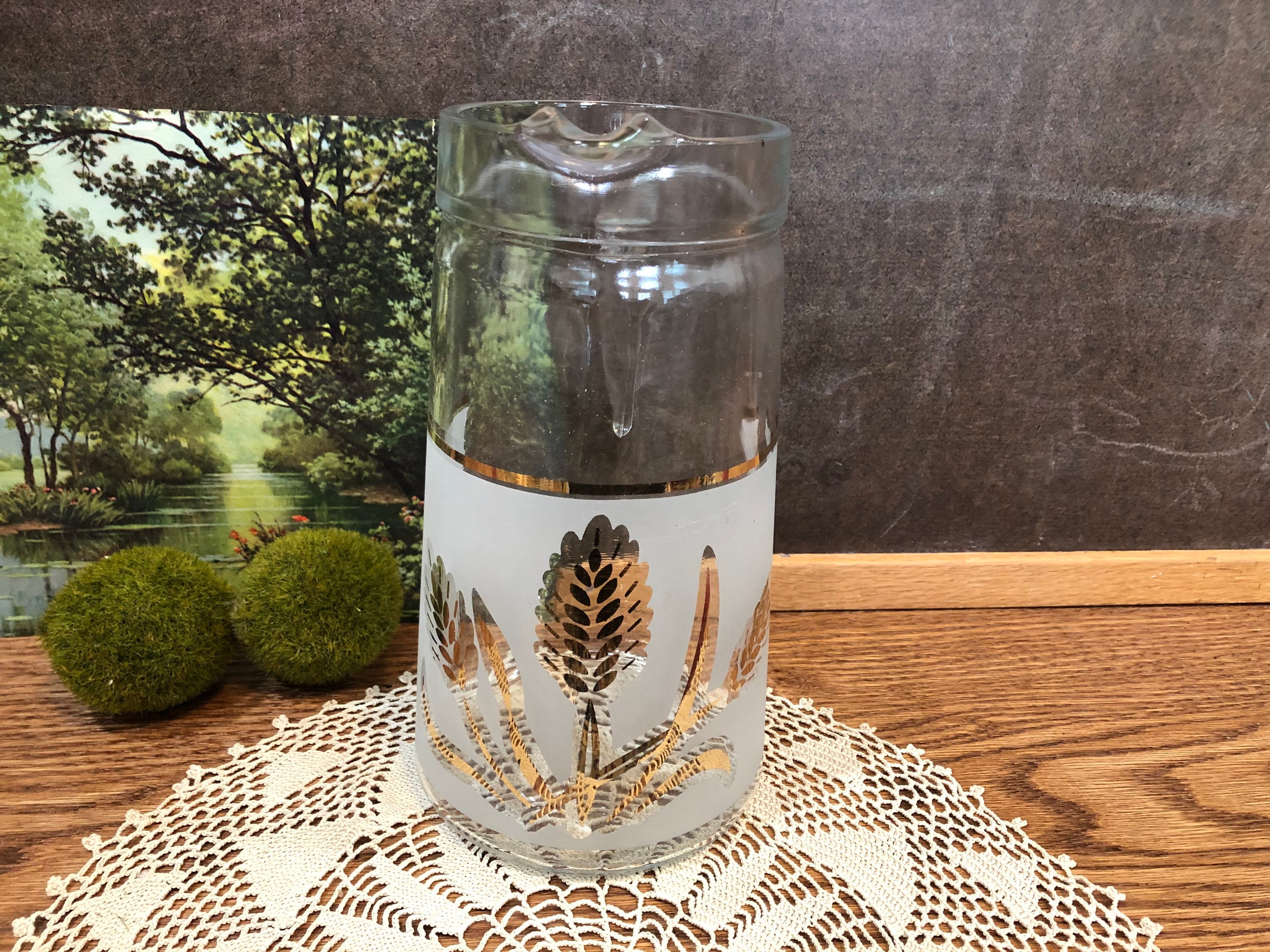 Frosted Gold Leaf Pitcher Made in Italy | Etsy