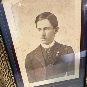 Antique Picture Frame Wooden Sepia Man Picture - Etsy