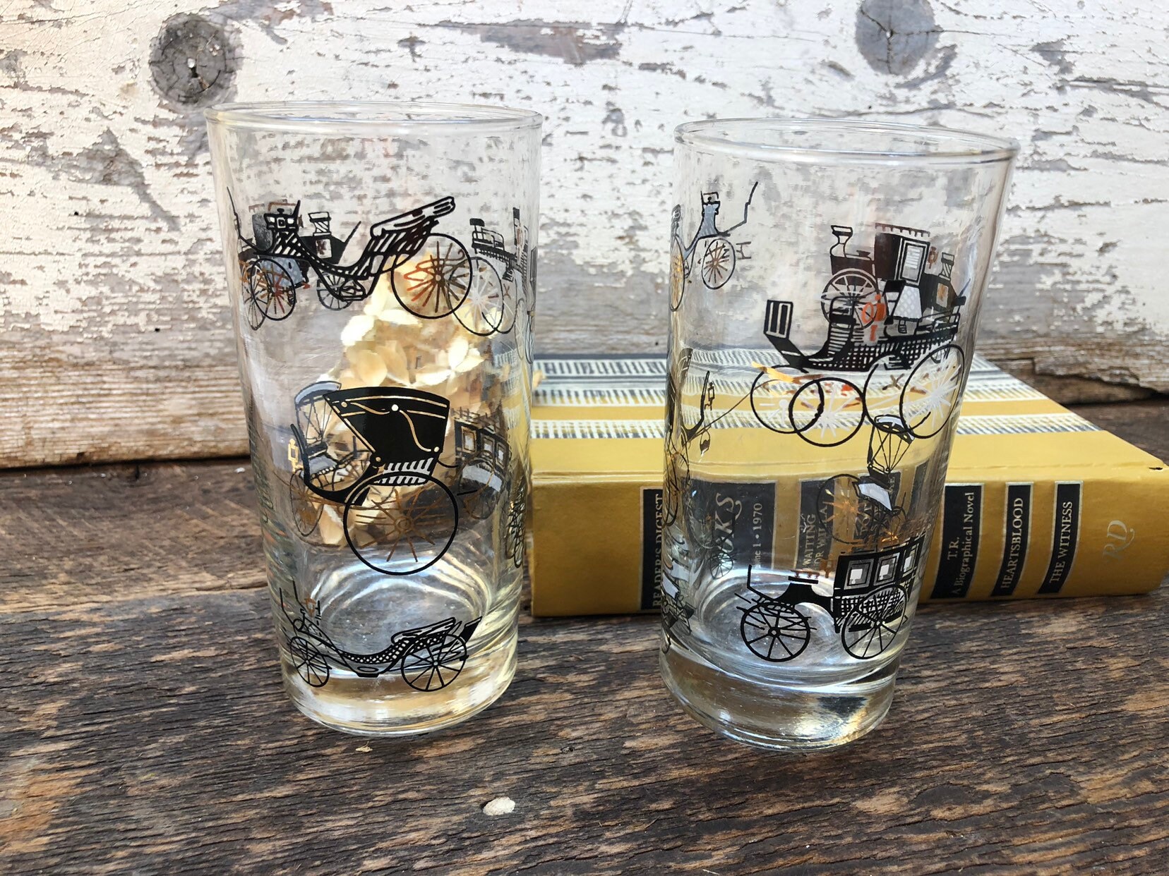 Buggy and Carriage Glasses Antique Cars Set of Two | Etsy