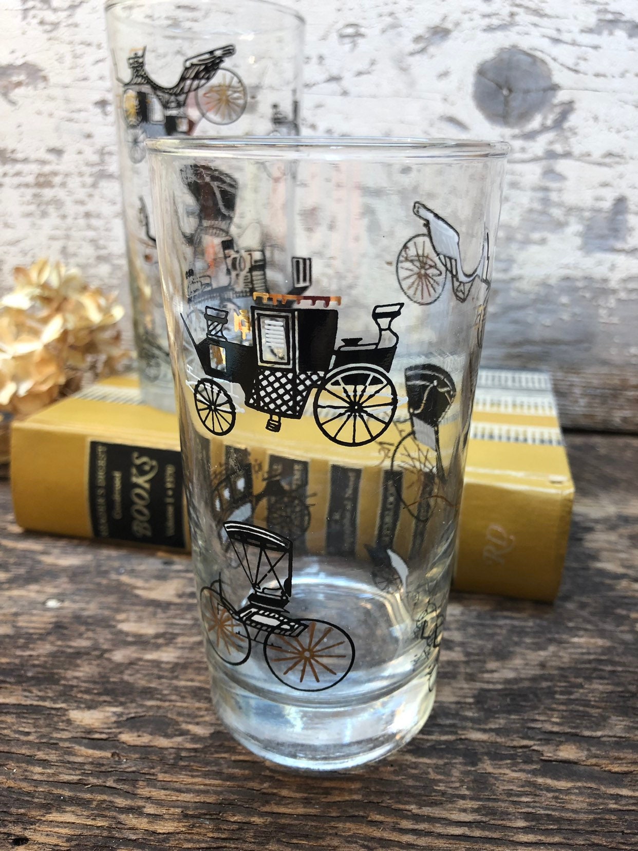 Buggy and Carriage Glasses Antique Cars Set of Two | Etsy