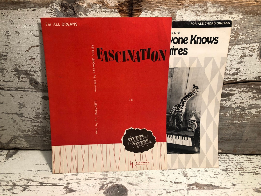 Organ Sheet Music Fascination Songs Everyone Knows Set of Two - Etsy