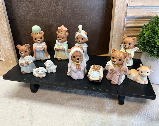Homco Ceramic Nativity Bears Complete Set of Eleven #5412 - Etsy