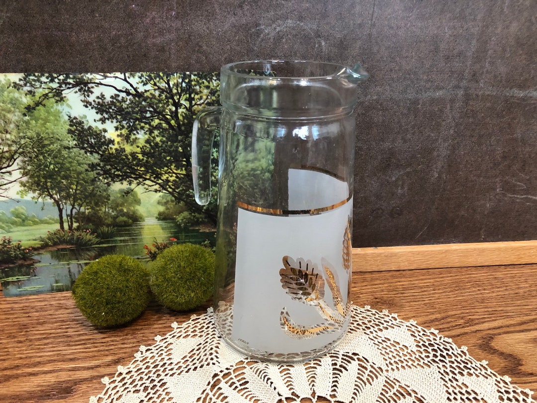 Frosted Gold Leaf Pitcher Made in Italy - Etsy