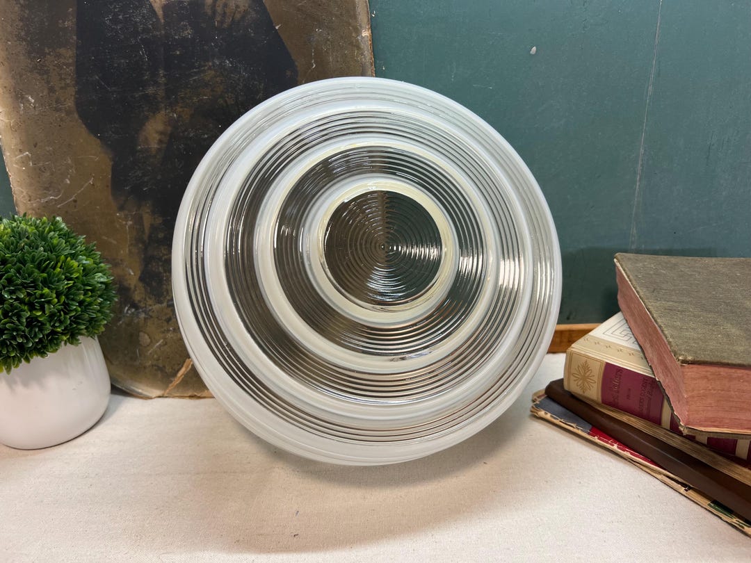 Art Deco Bulls Eye Round Globe Ceiling Fixture Large 10" - Etsy